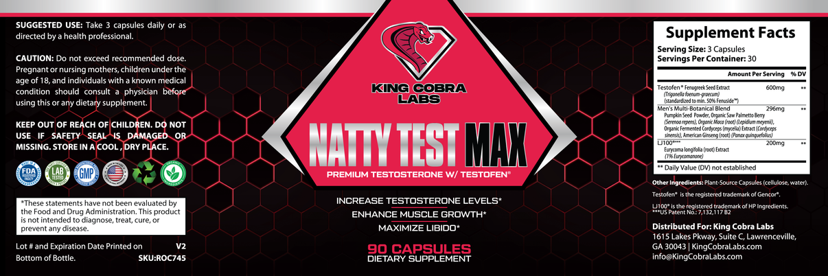 NATURAL TESTOSTERONE MAX – King Cobra Labs